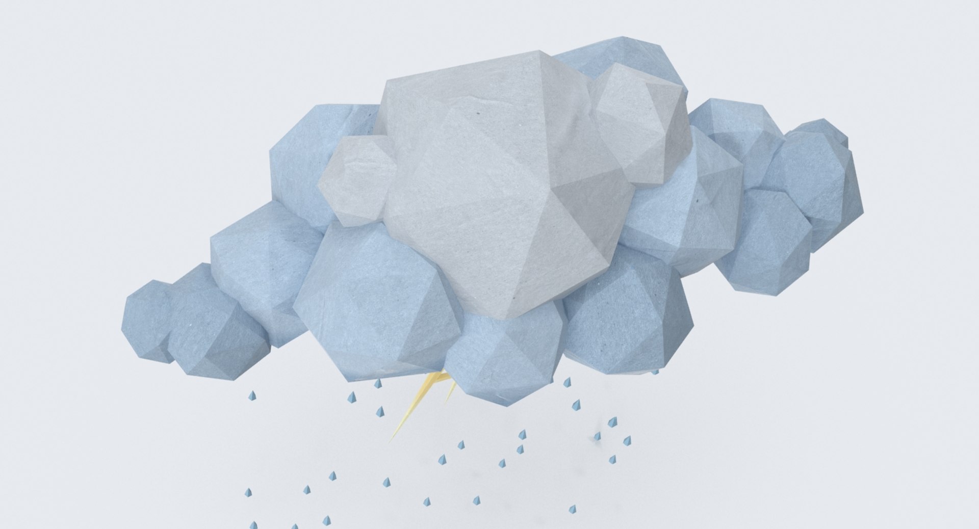 3d cloud storm lightning model