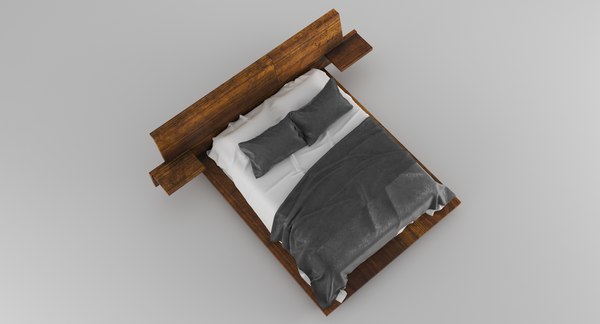 3D wood bed v1 model - TurboSquid 1409307