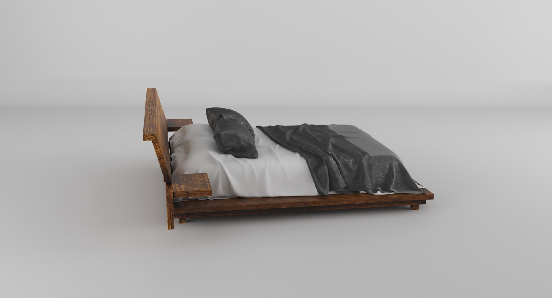 3D wood bed v1 model - TurboSquid 1409307