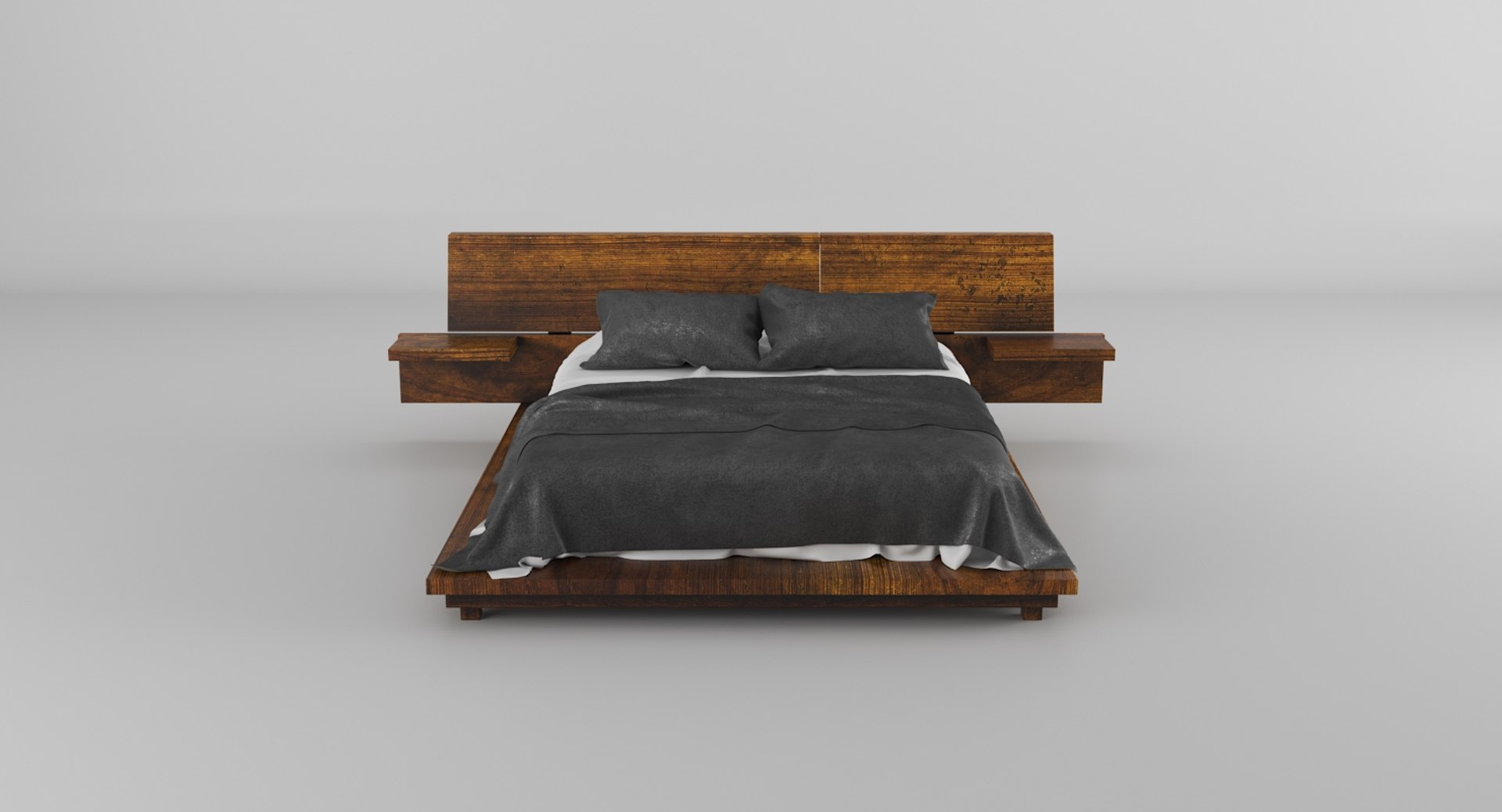 3D wood bed v1 model - TurboSquid 1409307