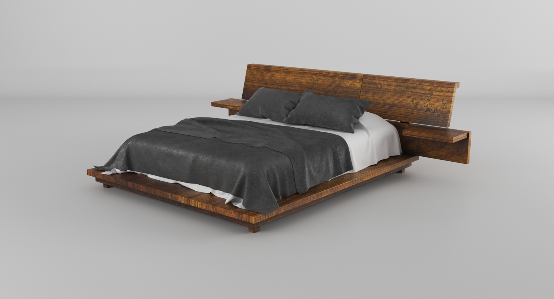 3D wood bed v1 model - TurboSquid 1409307