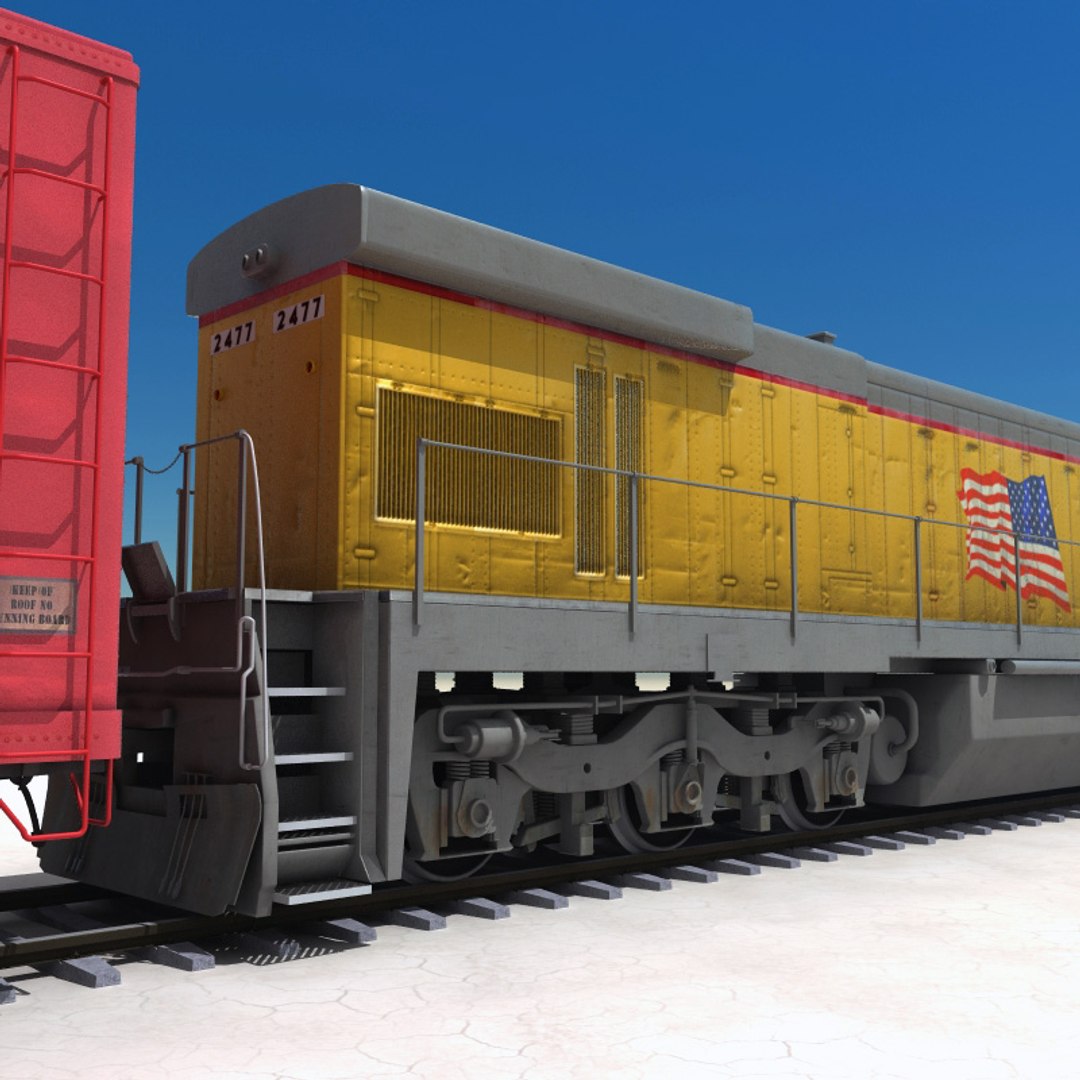 Realistic Train Goods Wagons 3d Model