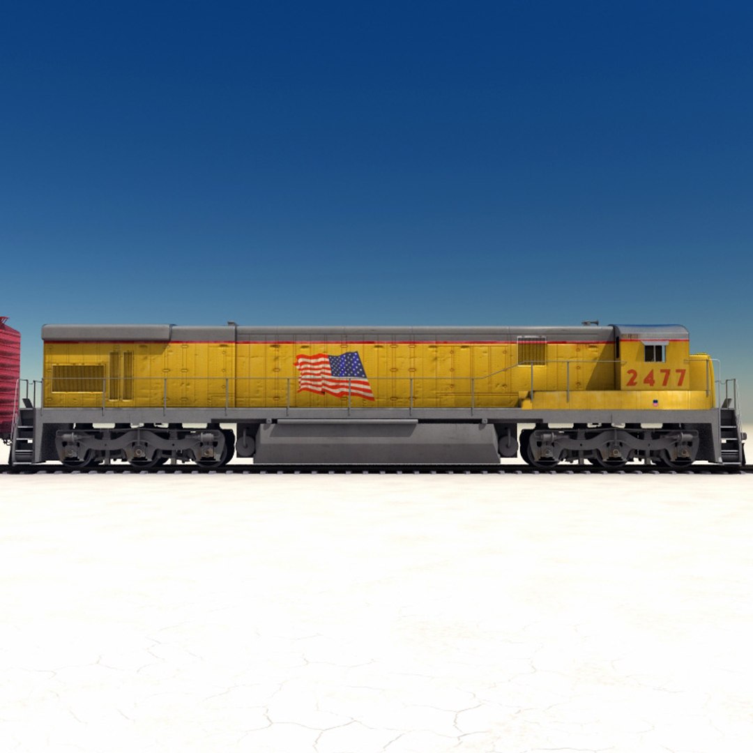 Realistic Train Goods Wagons 3d Model