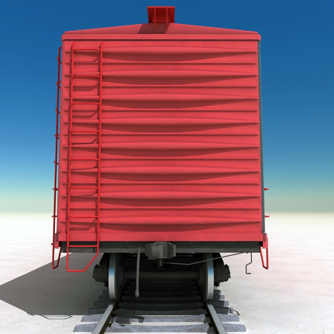 realistic train goods wagons 3d model