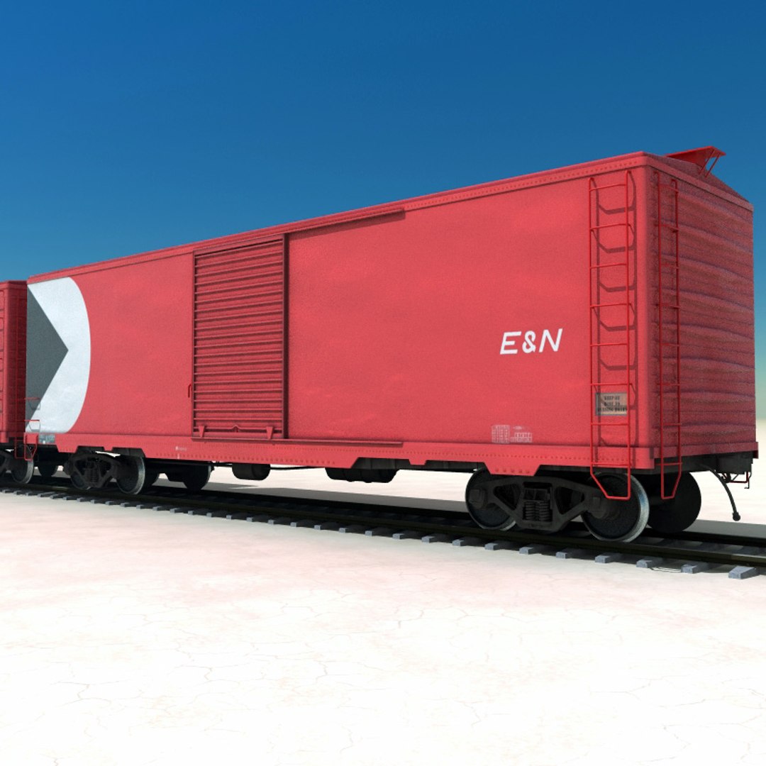 Realistic Train Goods Wagons 3d Model