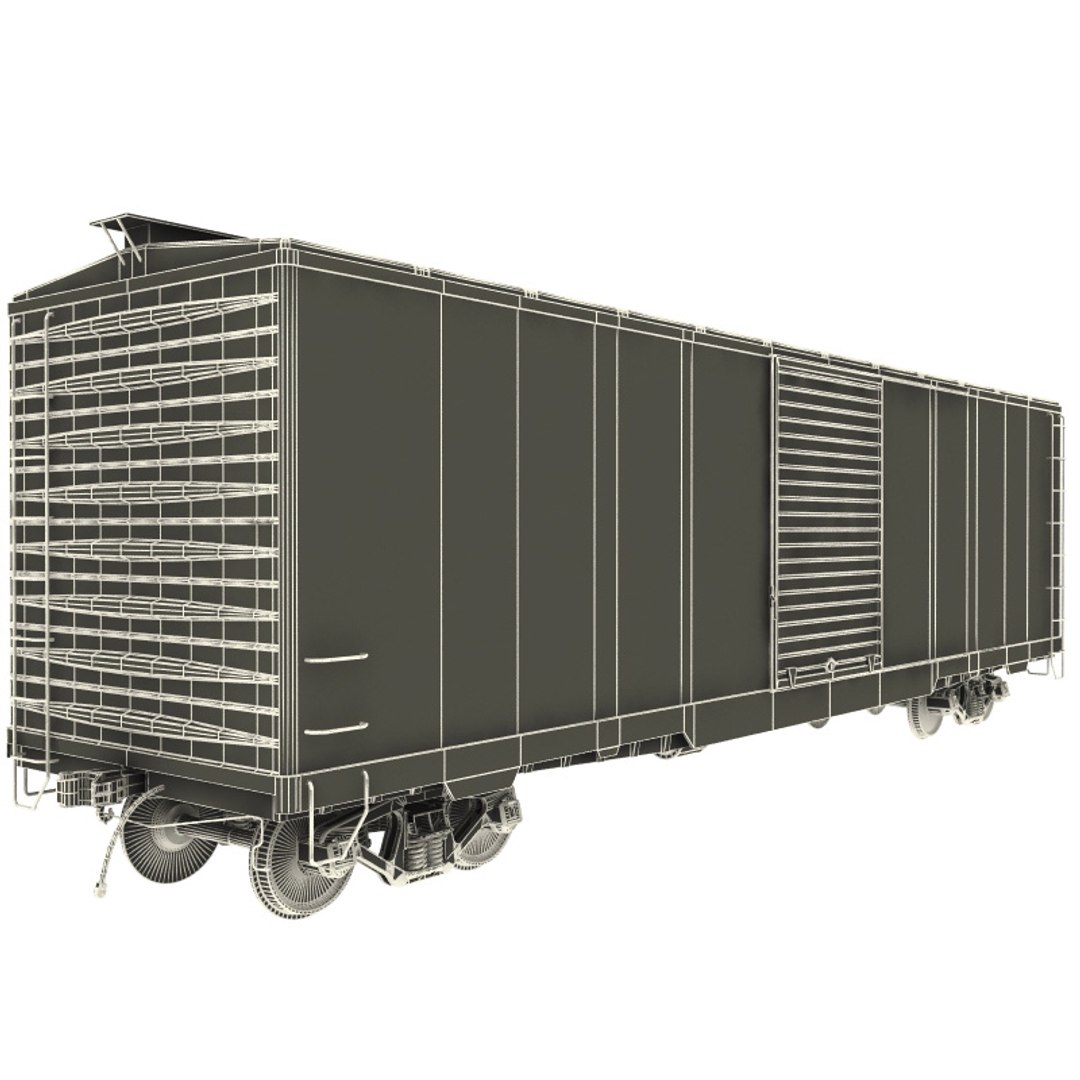 realistic train goods wagons 3d model
