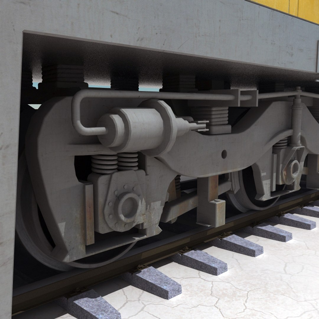 Realistic Train Goods Wagons 3d Model