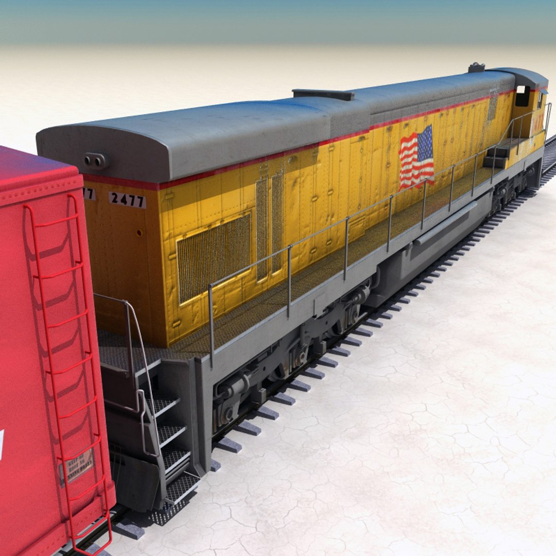 Realistic Train Goods Wagons 3d Model