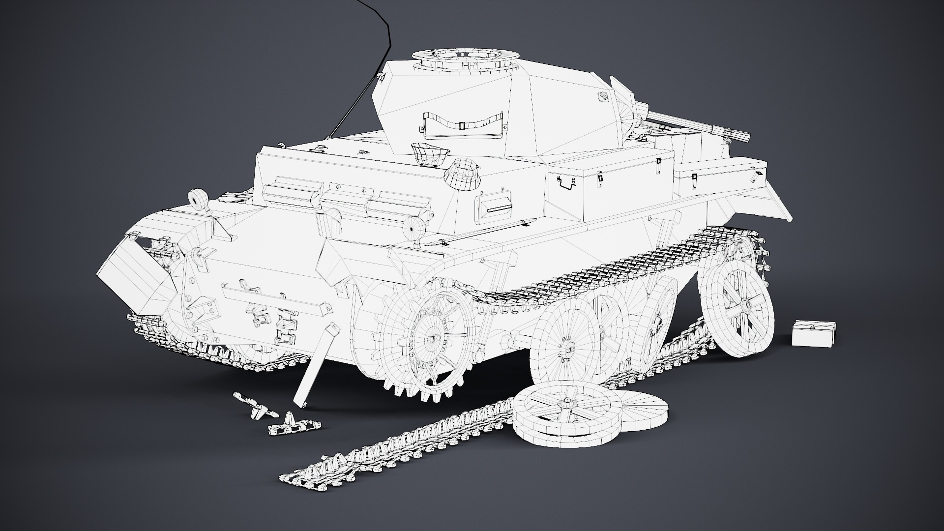PZIIG German Destroyed Tank 3D Model - TurboSquid 2151436