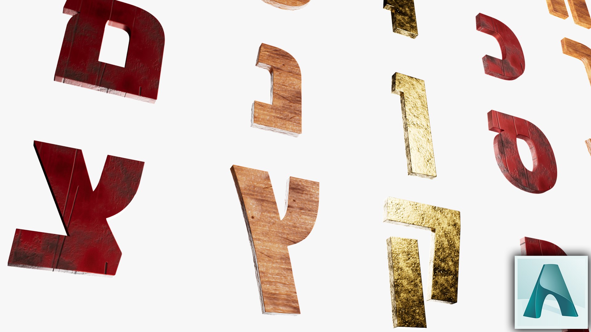 3D Hebrew Alphabet - TurboSquid 2326116