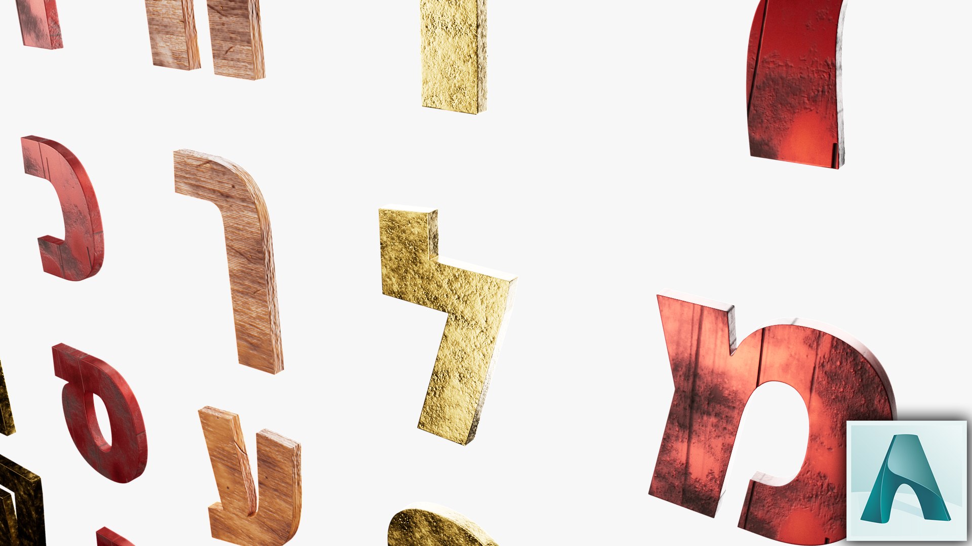 3D Hebrew Alphabet - TurboSquid 2326116