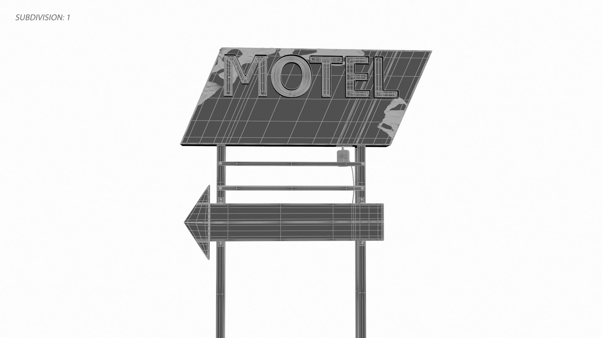 Motel Sign 3D Model - TurboSquid 2226586