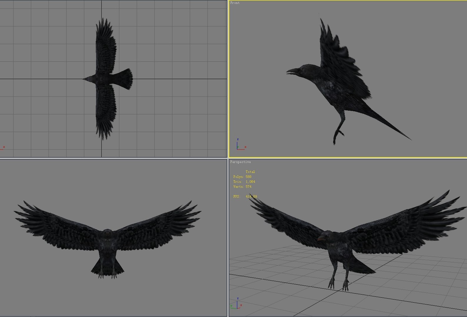 3d Crow Model