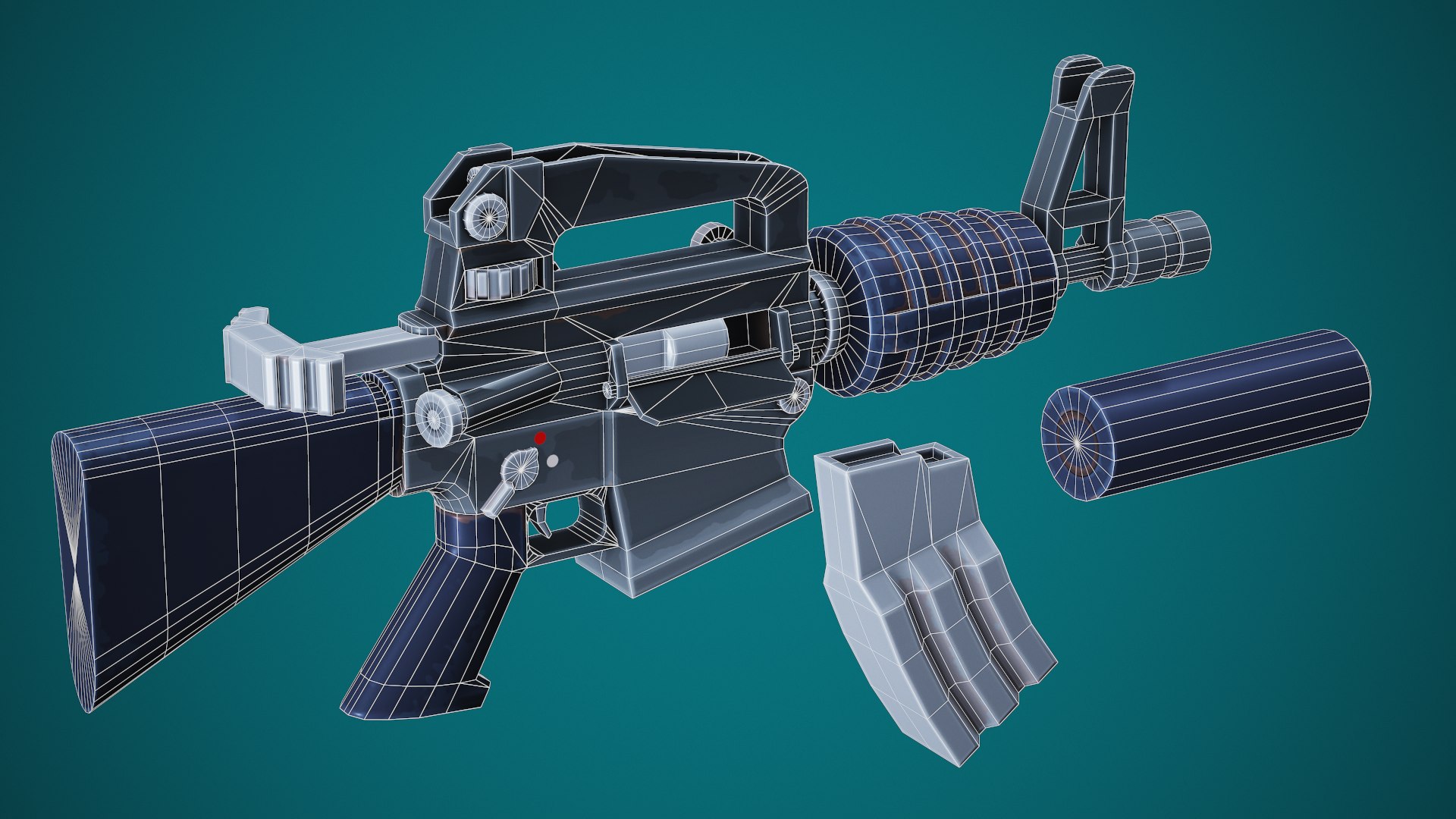 3D Stylized M4A1 V2 Low Poly - TurboSquid 1843681