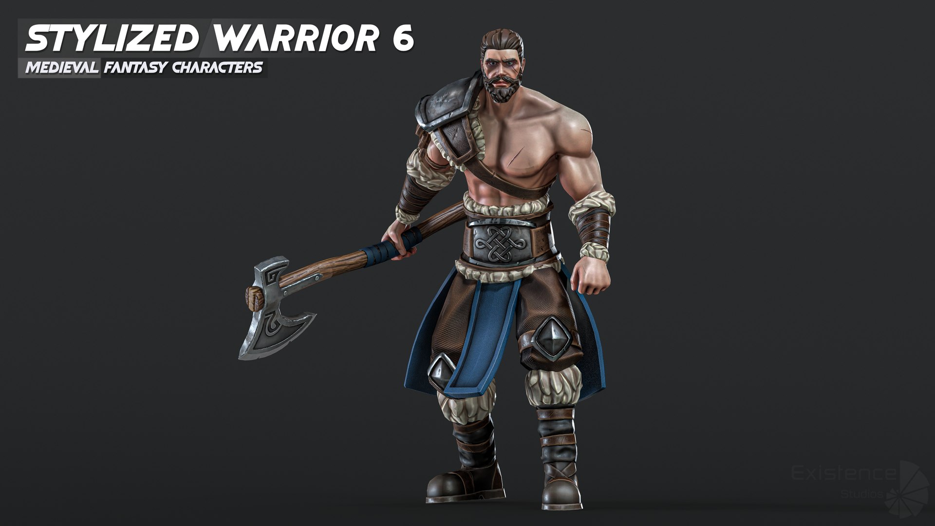 Stylized Warrior Pack 3 - Female And Human Elven - Axe Warrior - 59 3D ...