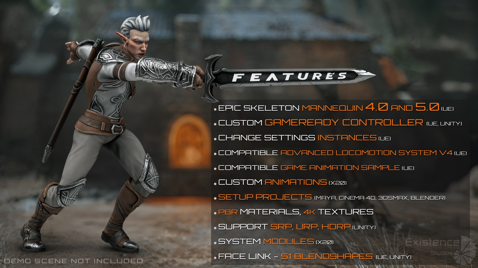 Stylized Warrior Pack 3 - Female And Human Elven - Axe Warrior - 59 3D ...