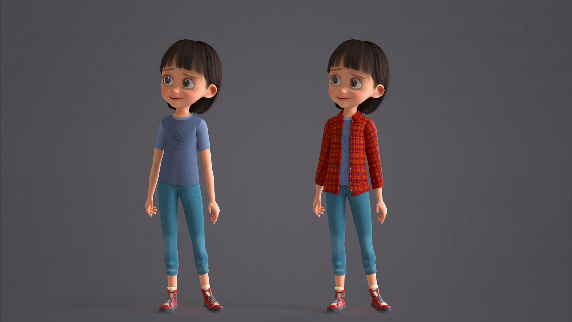 3D CARTOON CUTE GIRL 2 Model - TurboSquid 1948892