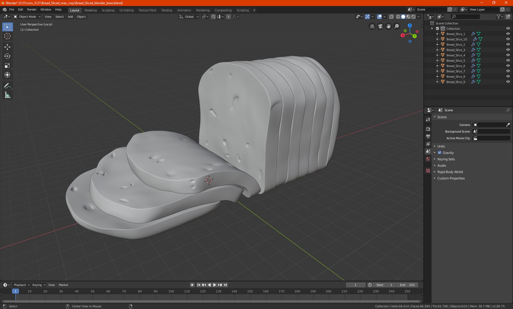 Bread Sliced 3D Model - TurboSquid 1999860