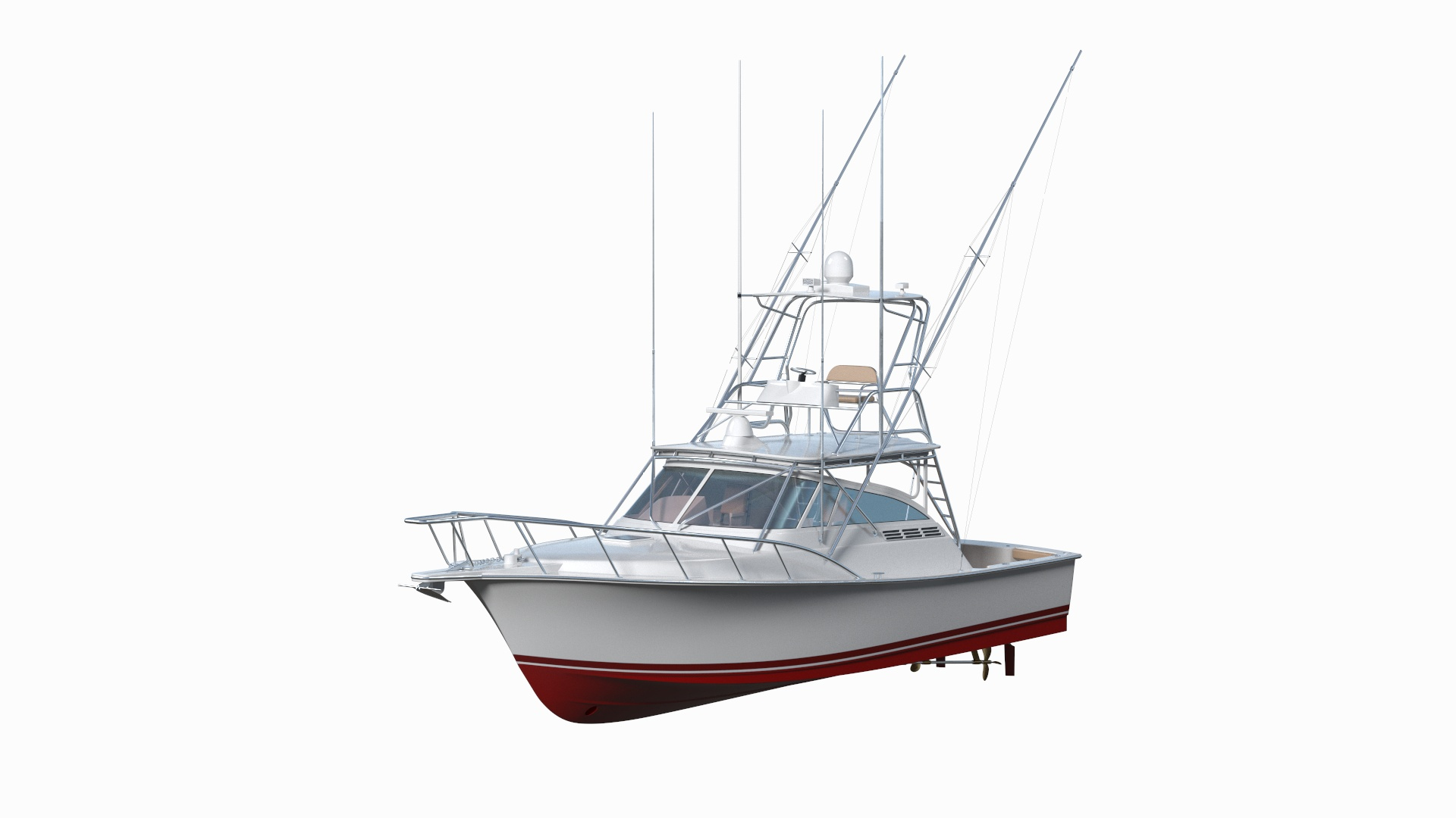 3D Red Fishing Boat Henriques 35 Express New - TurboSquid 2117323