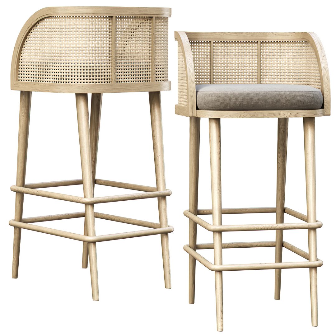 Rimma rattan bar stool DR78 3D - TurboSquid 1722435