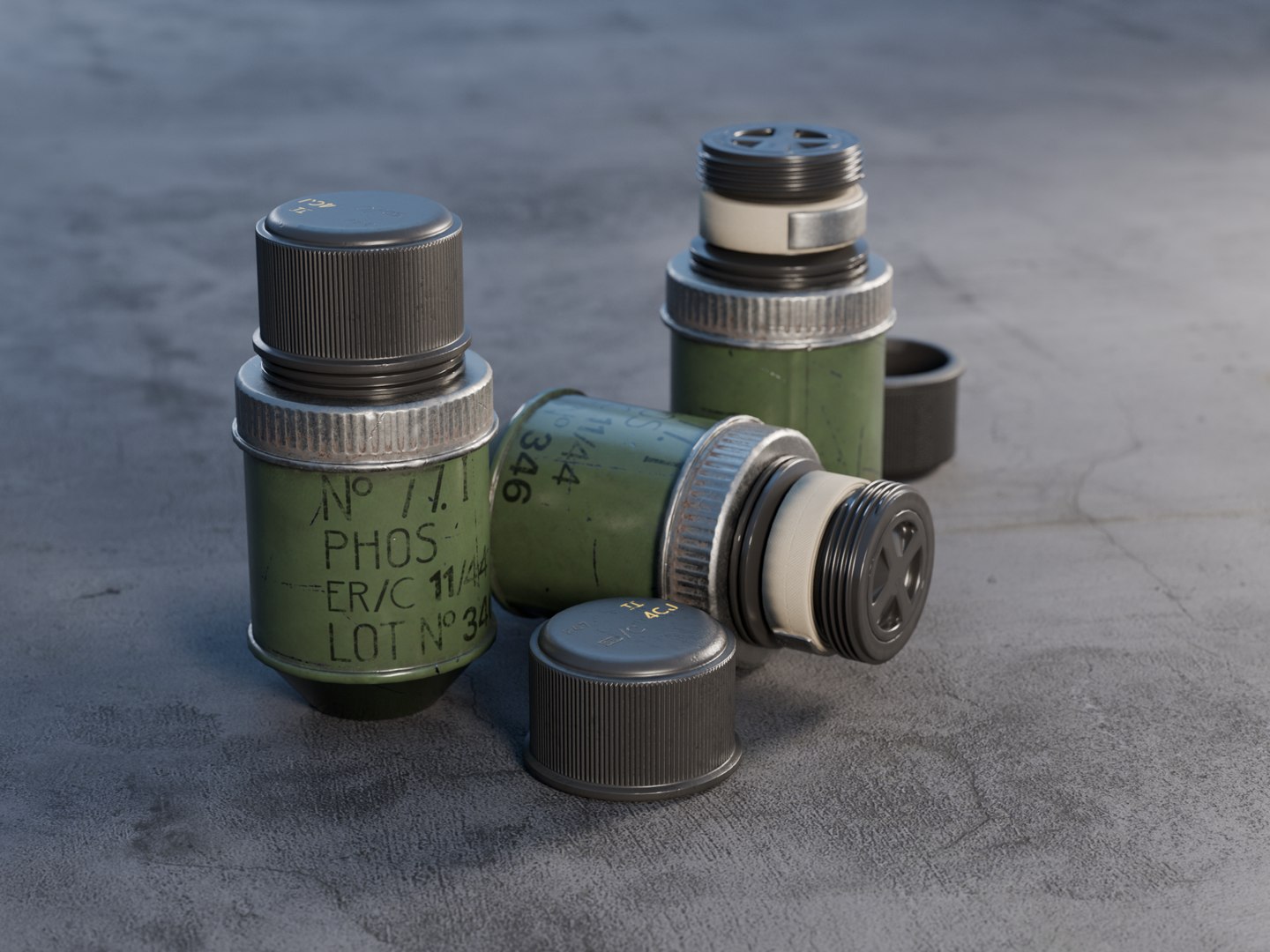 3D Model British No77 White Phosphorus Smoke Grenade - TurboSquid 2209853
