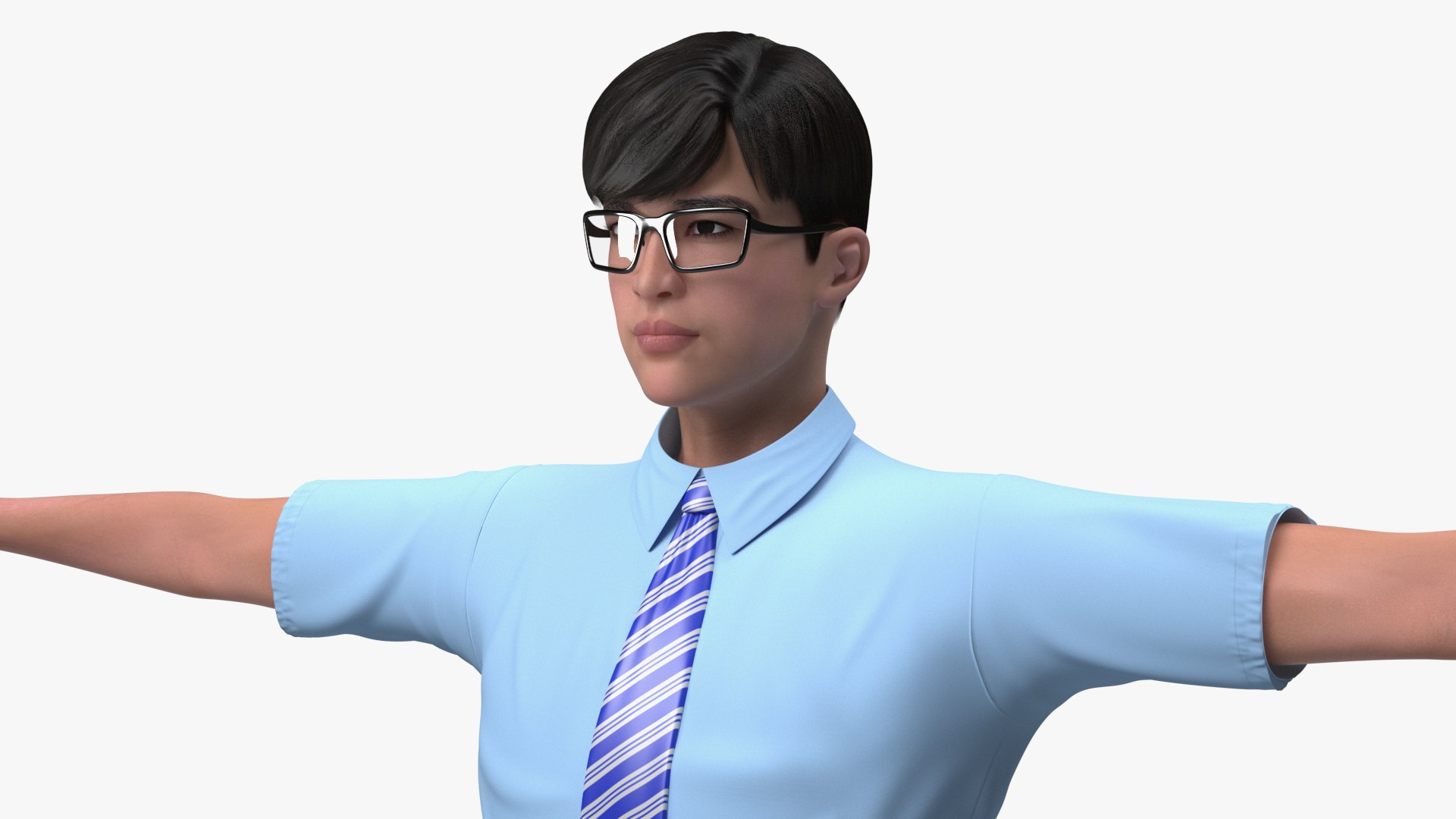 3D Chinese Schoolboy T-Pose - TurboSquid 1868491