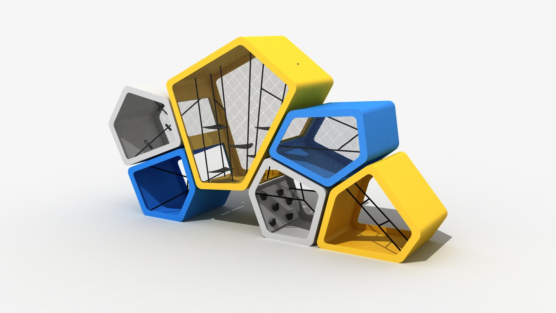 Kids Polygon Jungle Gym Playground Climbing Systems 3D Model ...