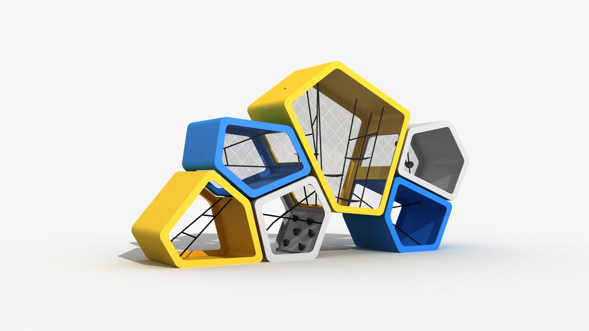 Kids Polygon Jungle Gym Playground Climbing Systems 3D Model ...