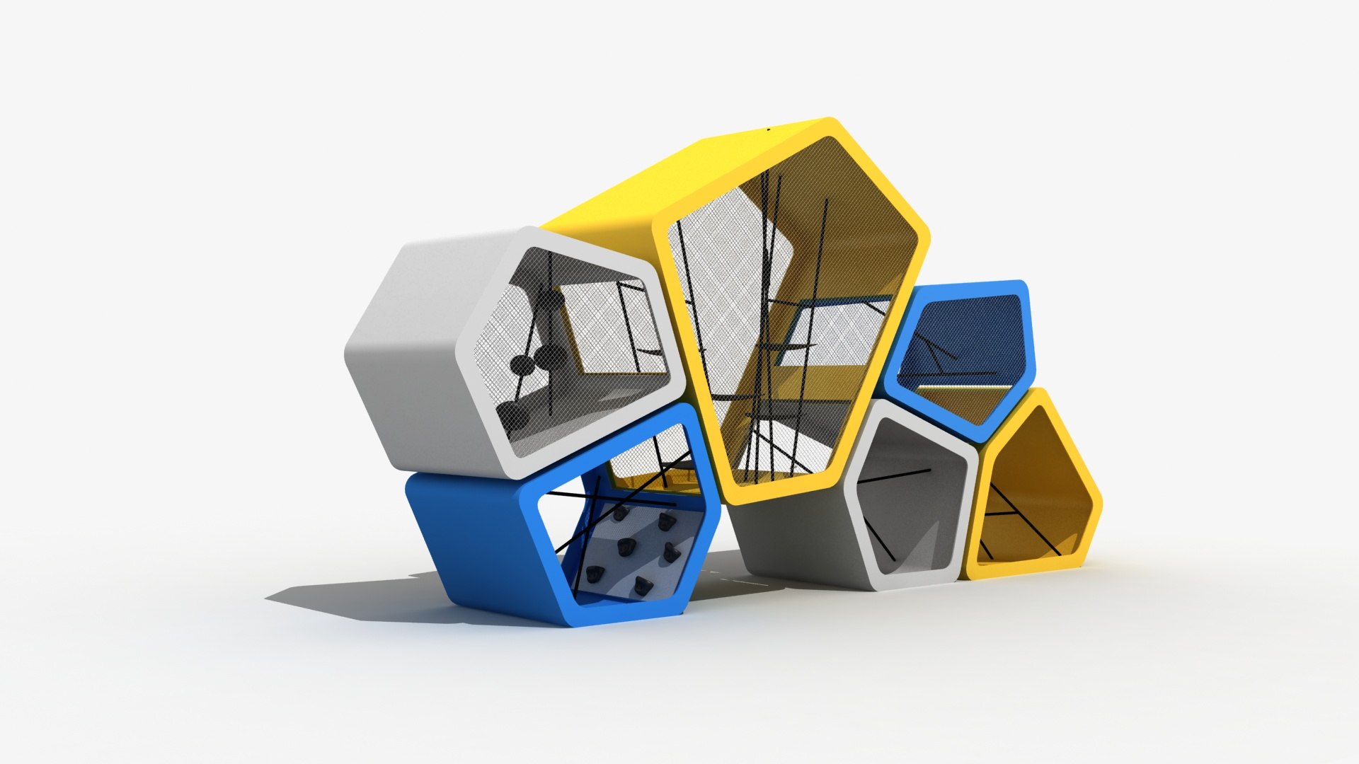 Kids Polygon Jungle Gym Playground Climbing Systems 3D Model ...