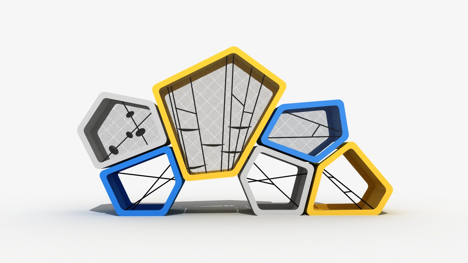 Kids Polygon Jungle Gym Playground Climbing Systems 3D Model ...