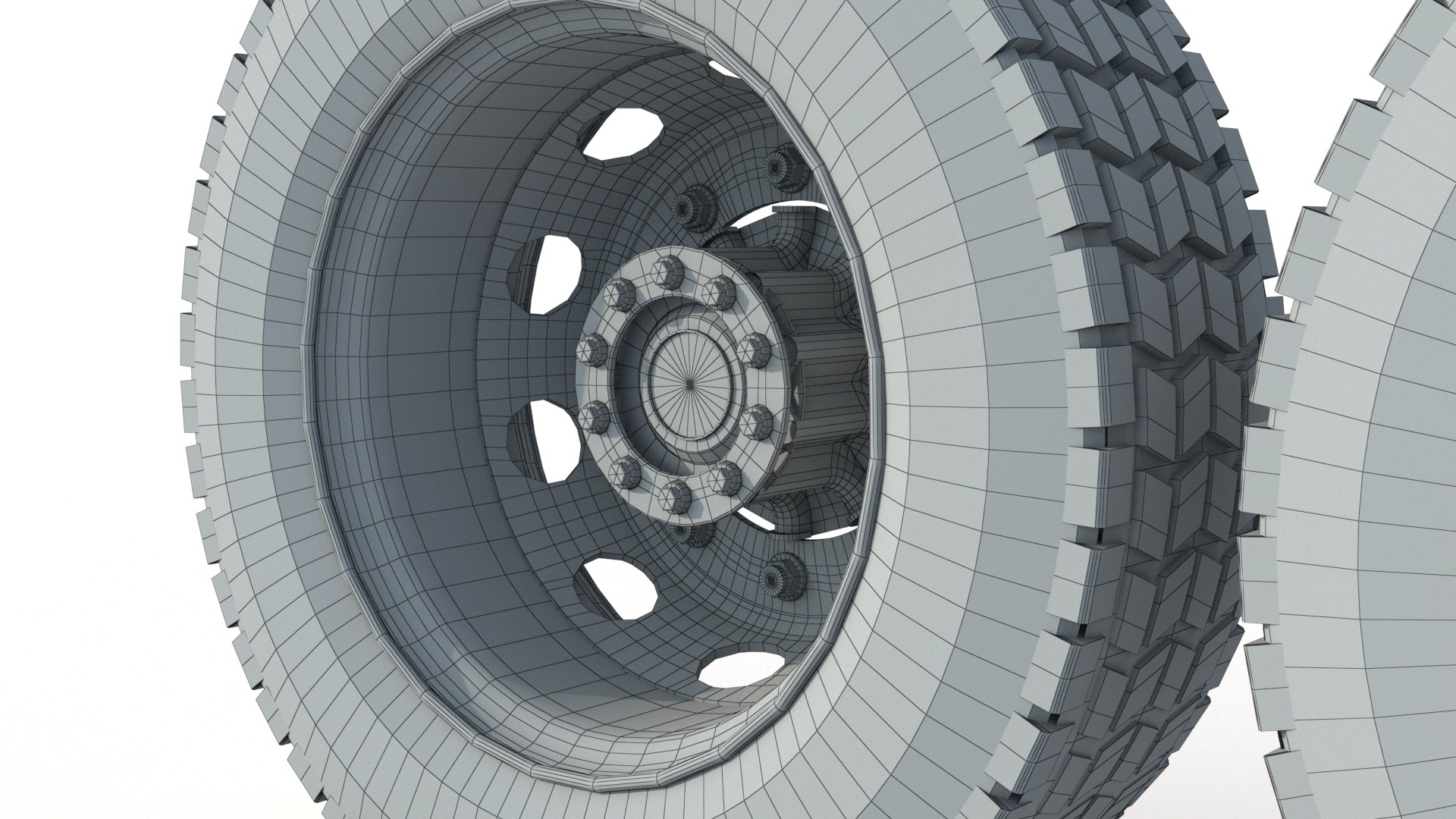 3D Wheel Rim Tire Truck Set Model - TurboSquid 1938513