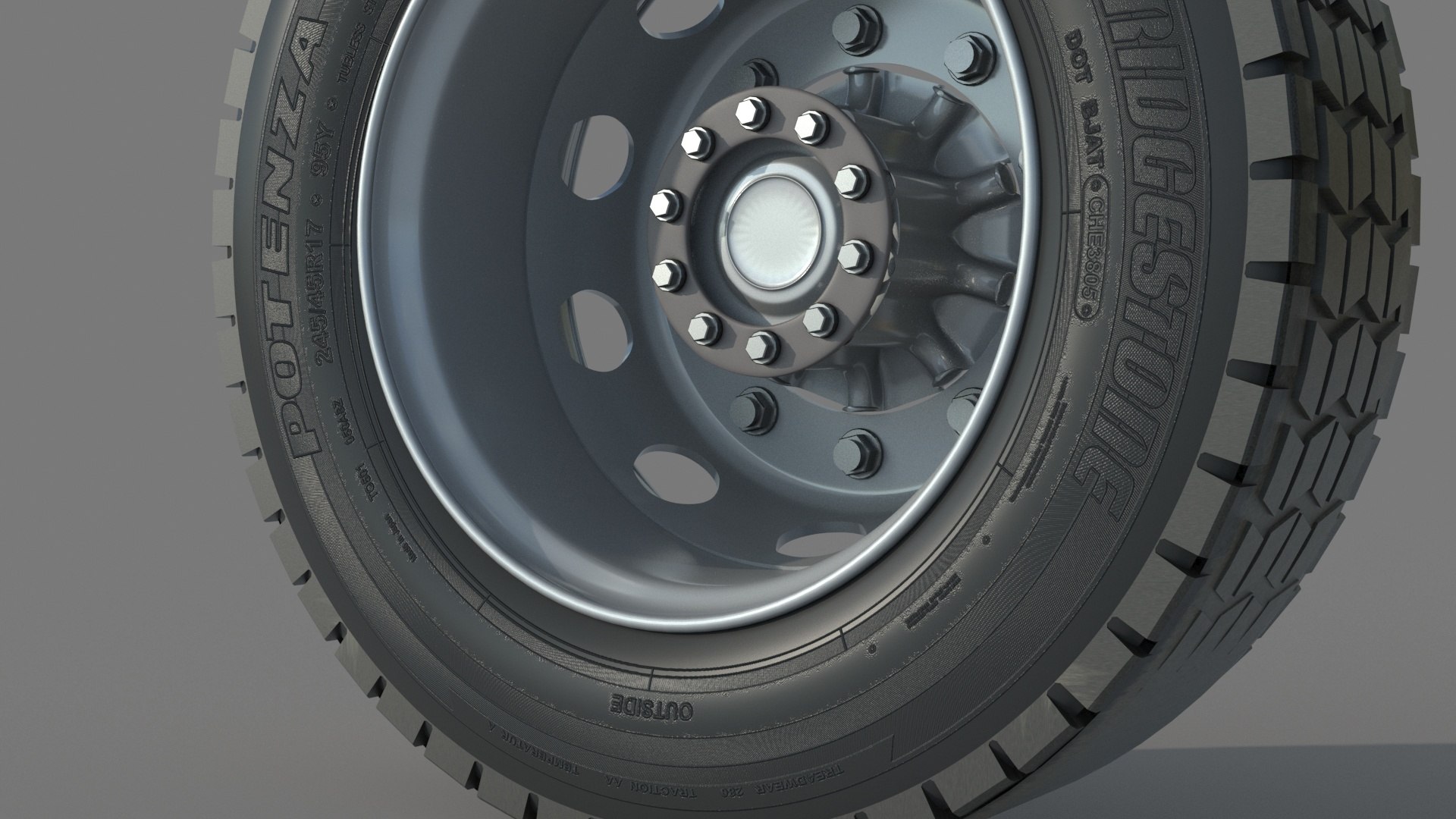 3D Wheel Rim Tire Truck Set Model - TurboSquid 1938513