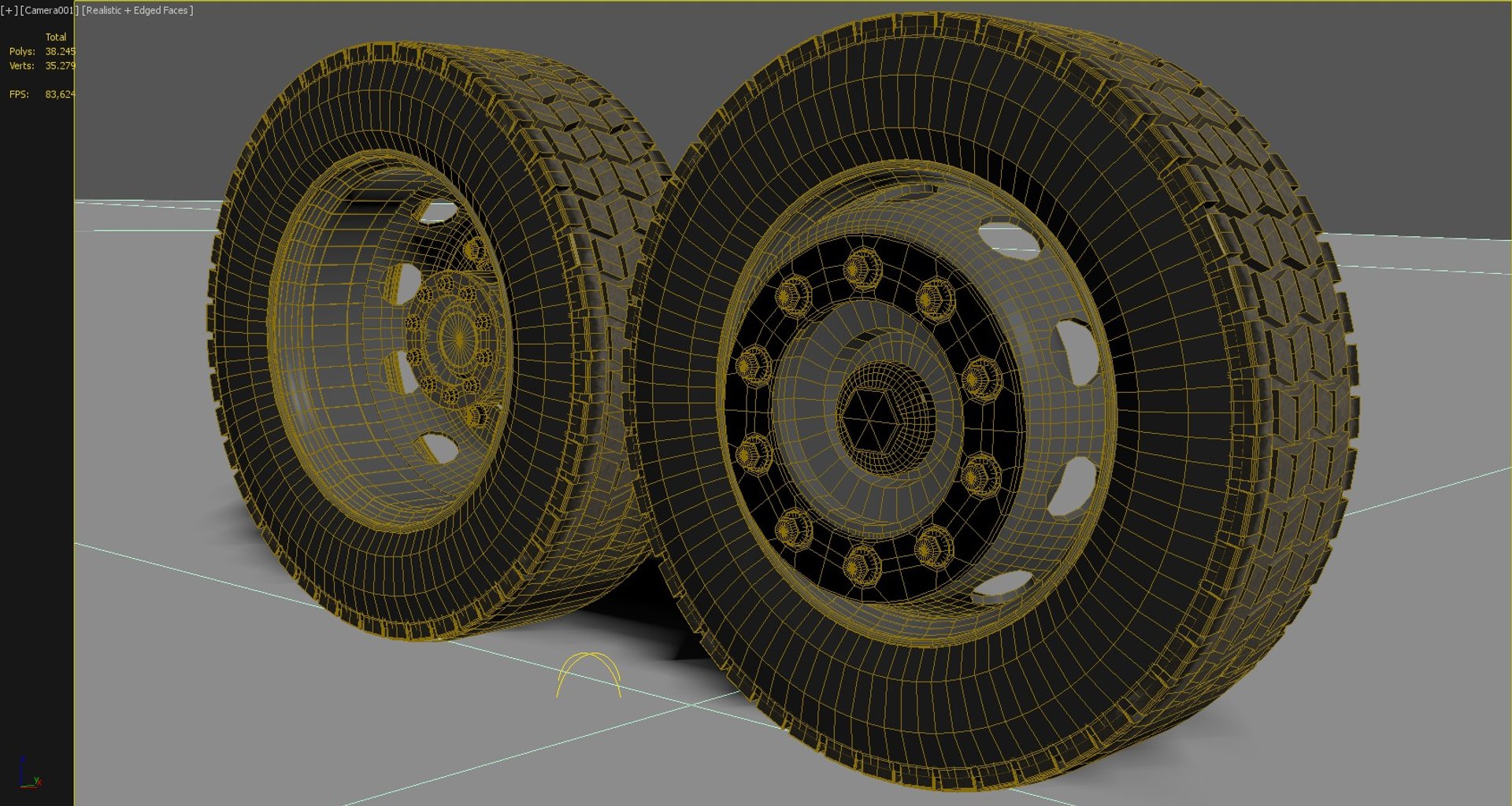 3D Wheel Rim Tire Truck Set Model - TurboSquid 1938513