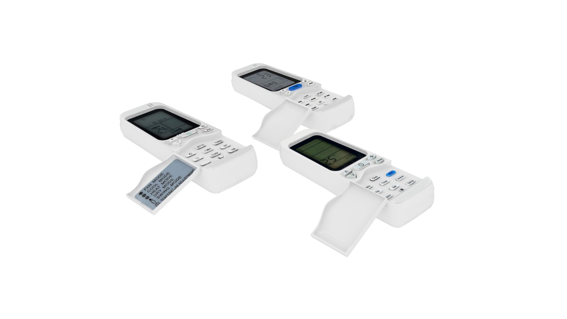 Vestel Air Conditioner Remote Controls Set 3D model - TurboSquid 1752996