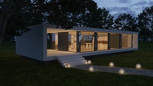 modern family house photorealistic 3d max