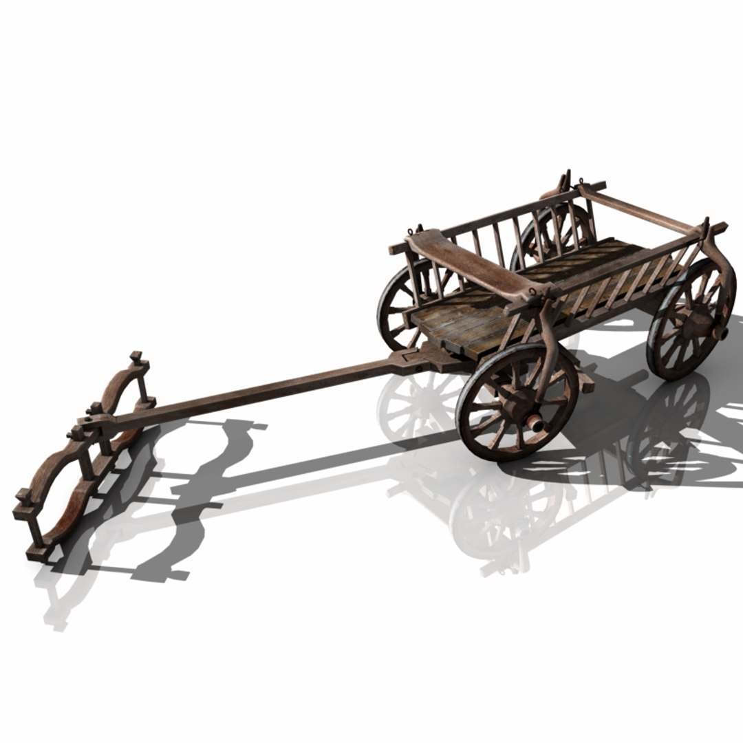 3d Rustic Bull Wagon Model