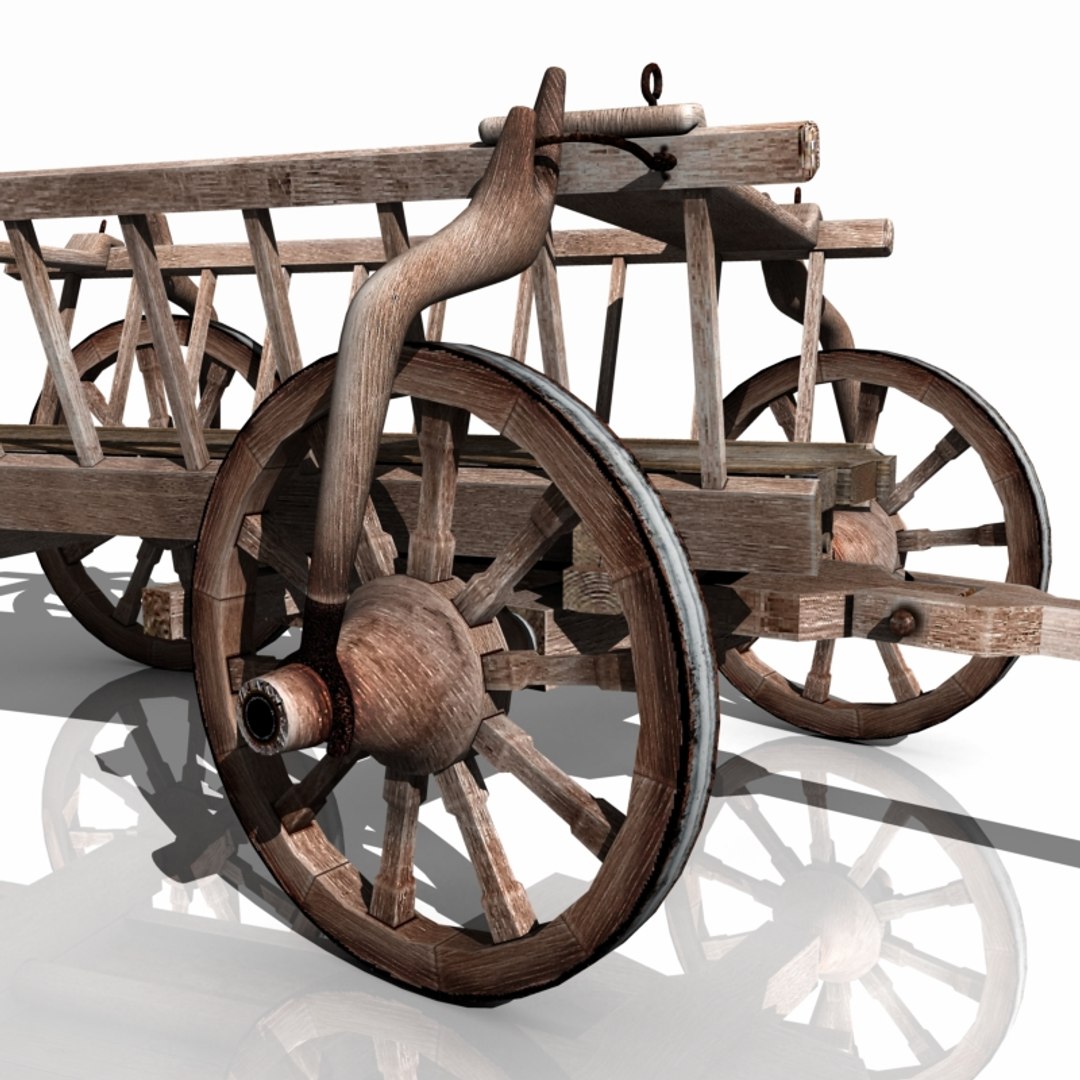 3d Rustic Bull Wagon Model