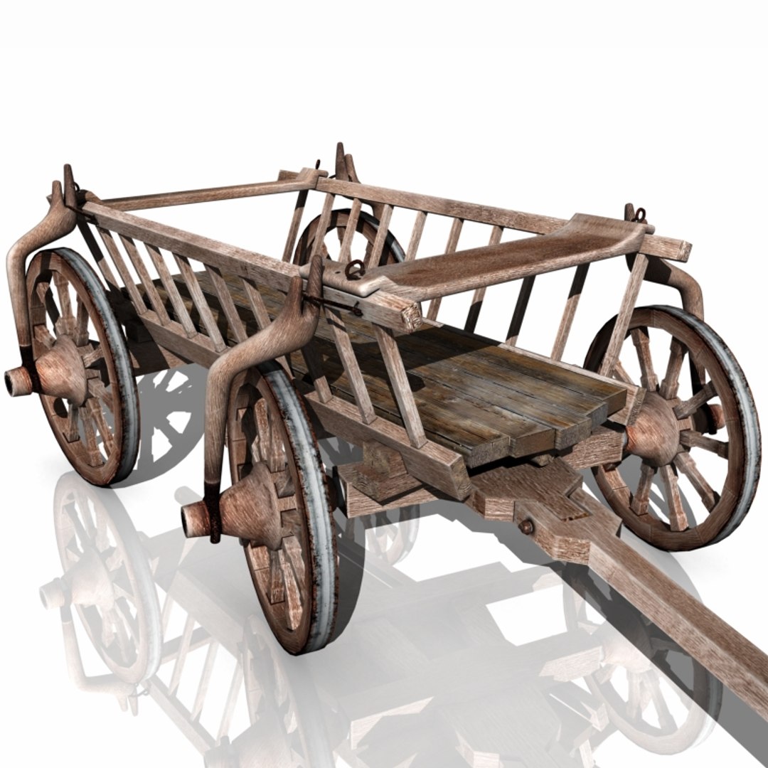 3d Rustic Bull Wagon Model