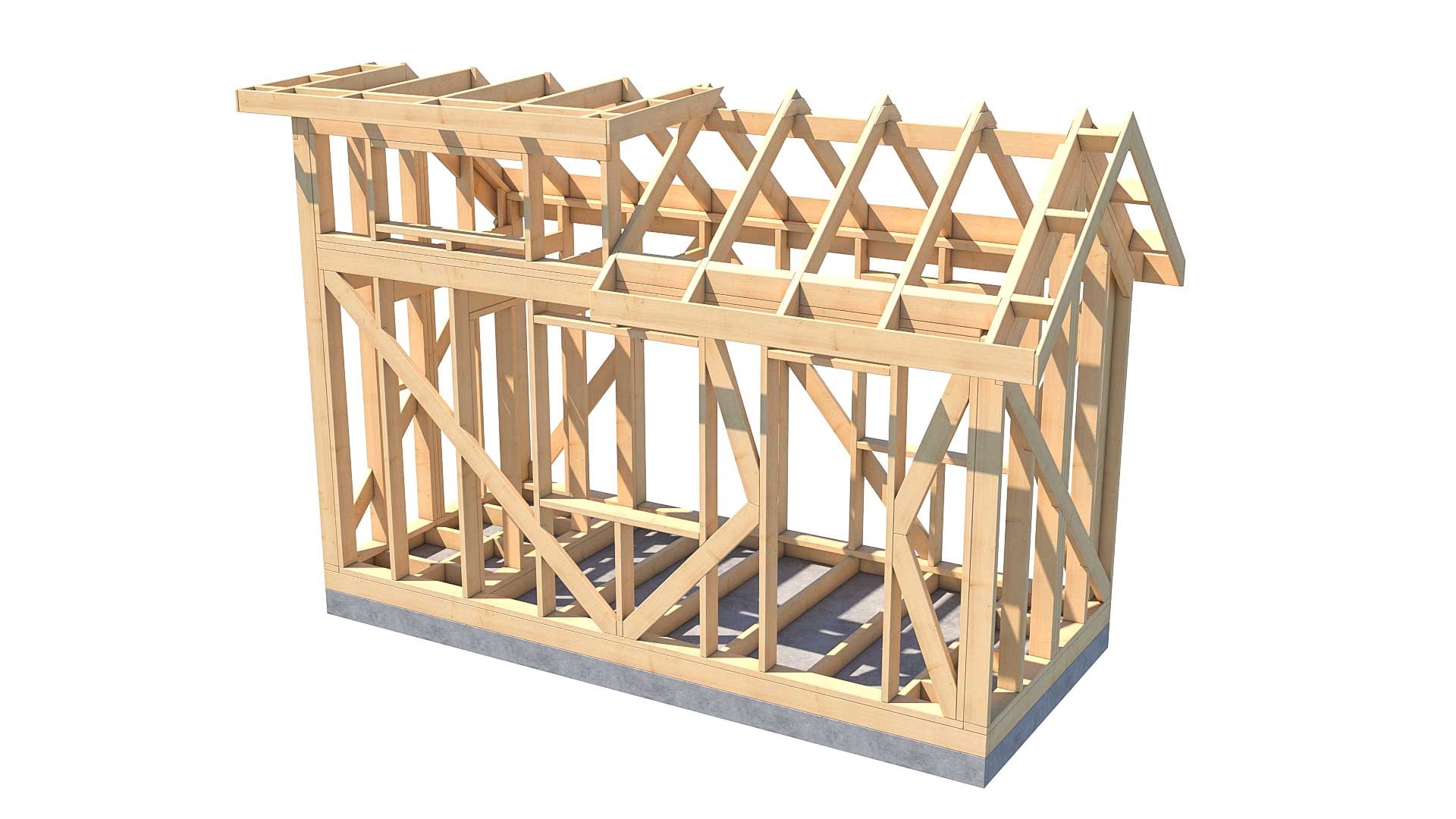 House Wooden Framework 3D - TurboSquid 1638520