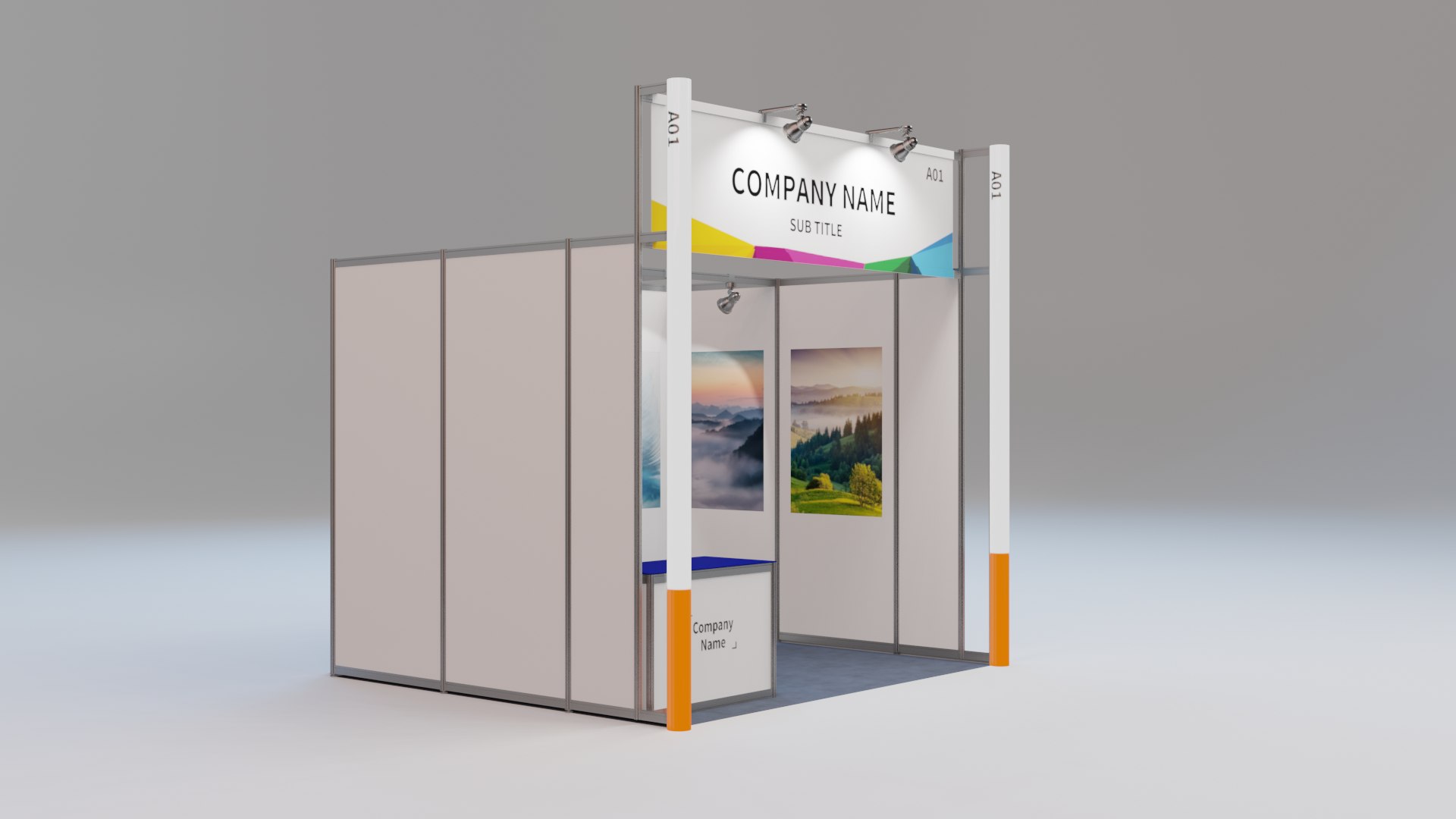 3D Exhibition Trade Show Booth Cylindrical Side Signboard - TurboSquid ...