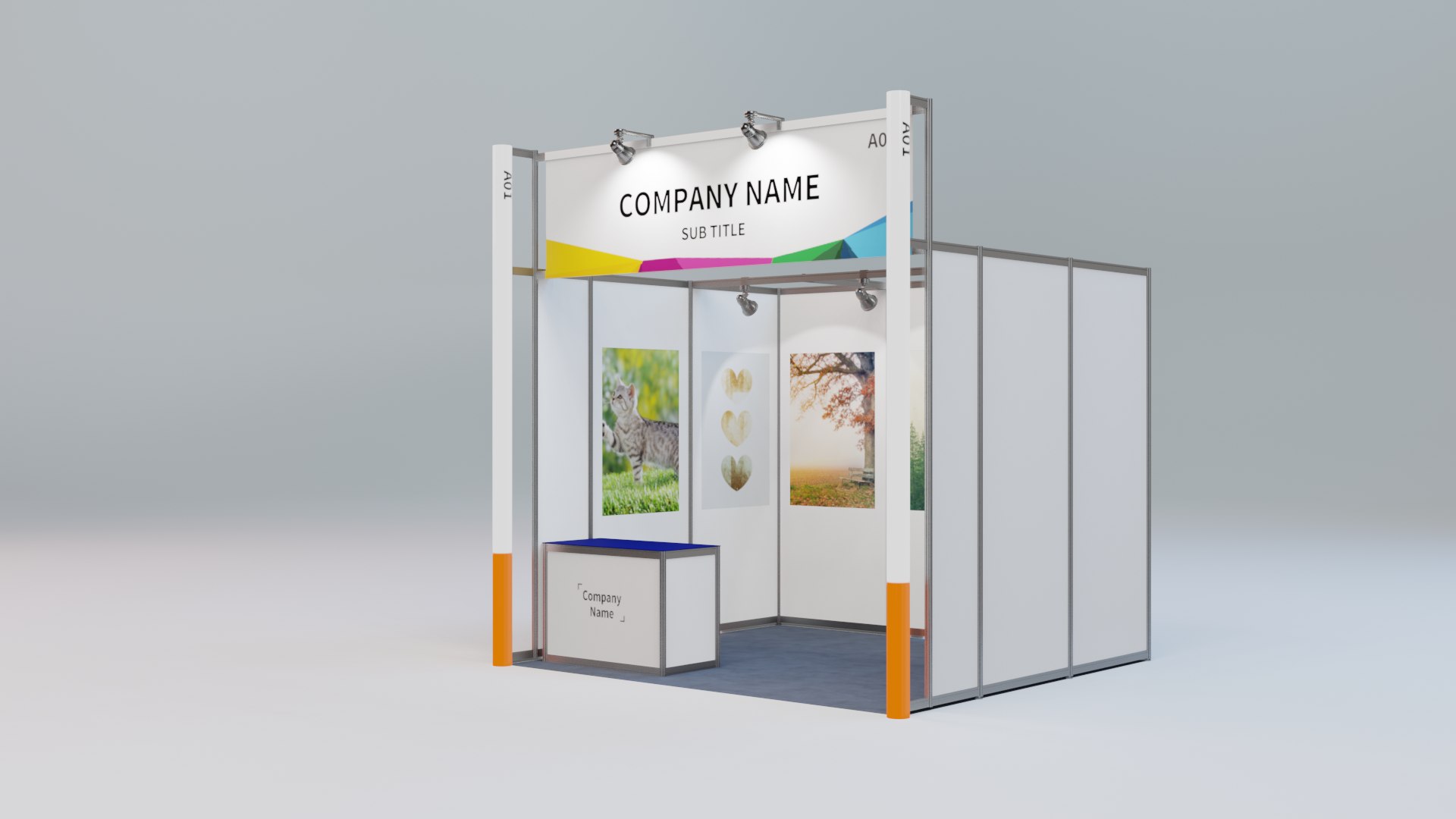3D Exhibition Trade Show Booth Cylindrical Side Signboard - TurboSquid ...