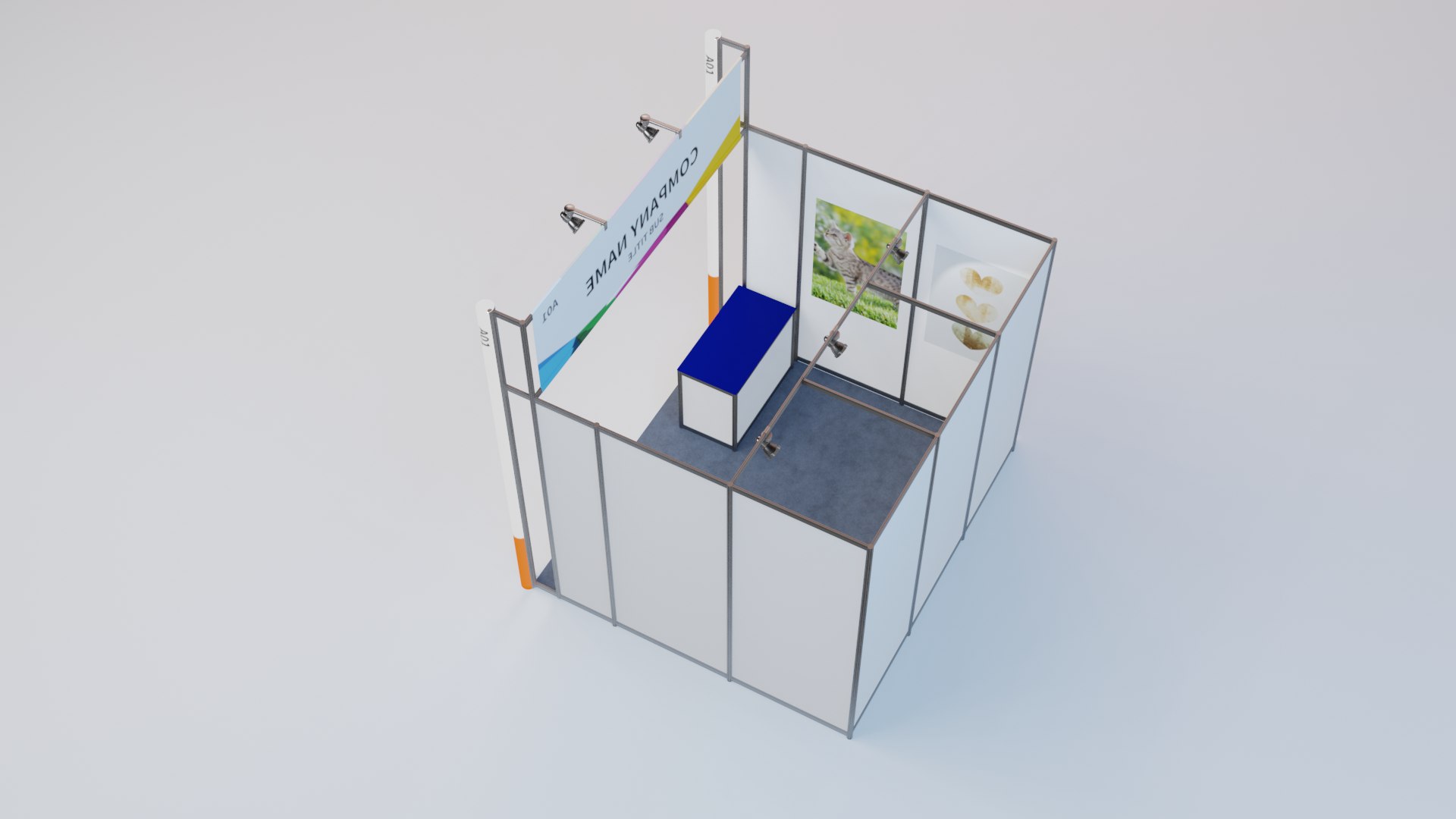 3D Exhibition Trade Show Booth Cylindrical Side Signboard - TurboSquid ...