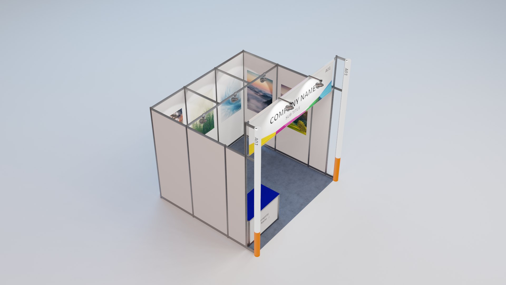 3D Exhibition Trade Show Booth Cylindrical Side Signboard - TurboSquid ...