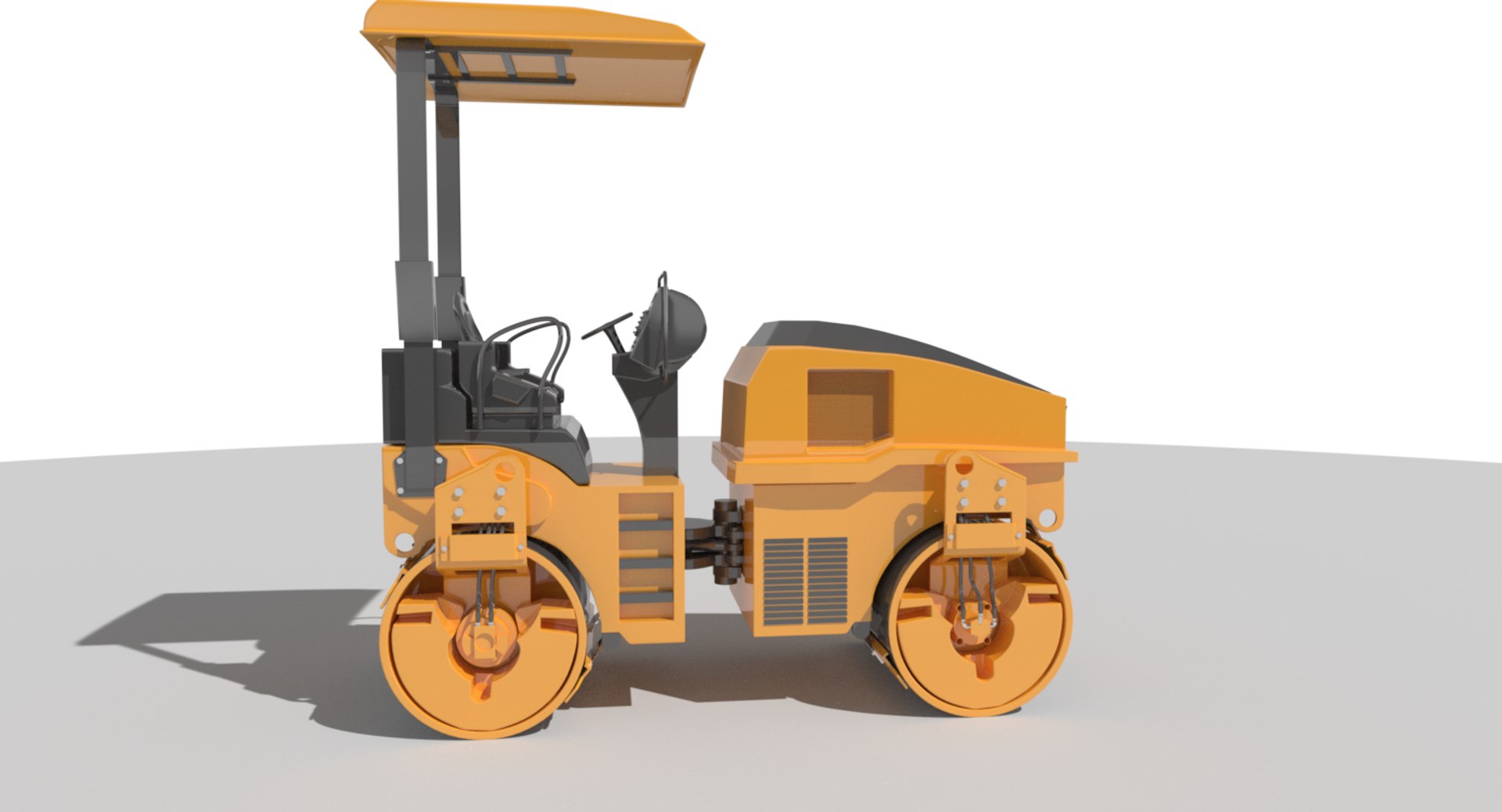 3d Model Of Road Roller Compactor Vehicle