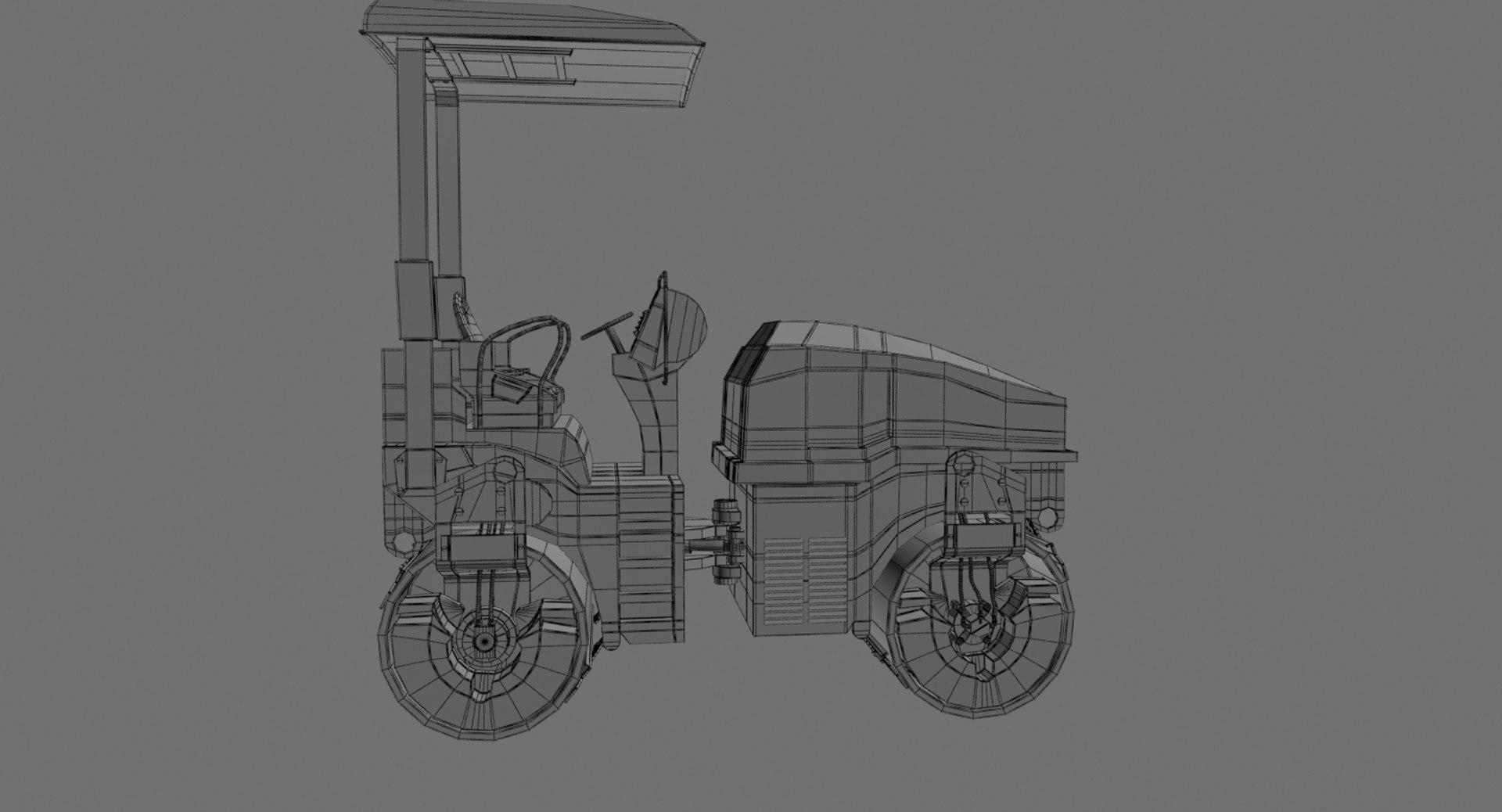 3d Model Of Road Roller Compactor Vehicle