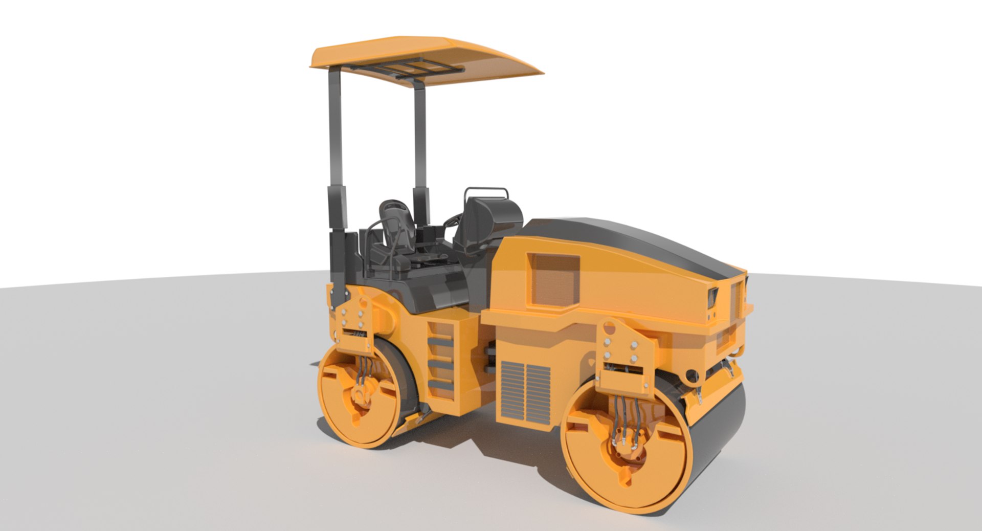 3d Model Of Road Roller Compactor Vehicle