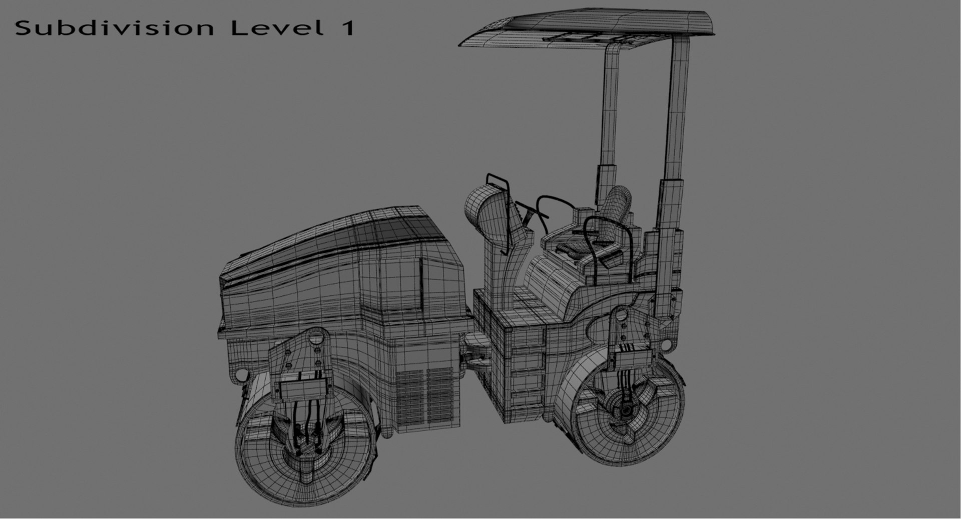 3d Model Of Road Roller Compactor Vehicle