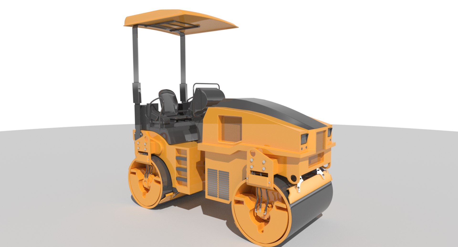 3d Model Of Road Roller Compactor Vehicle
