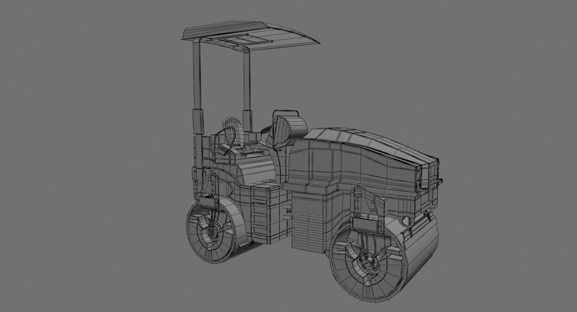 3d Model Of Road Roller Compactor Vehicle