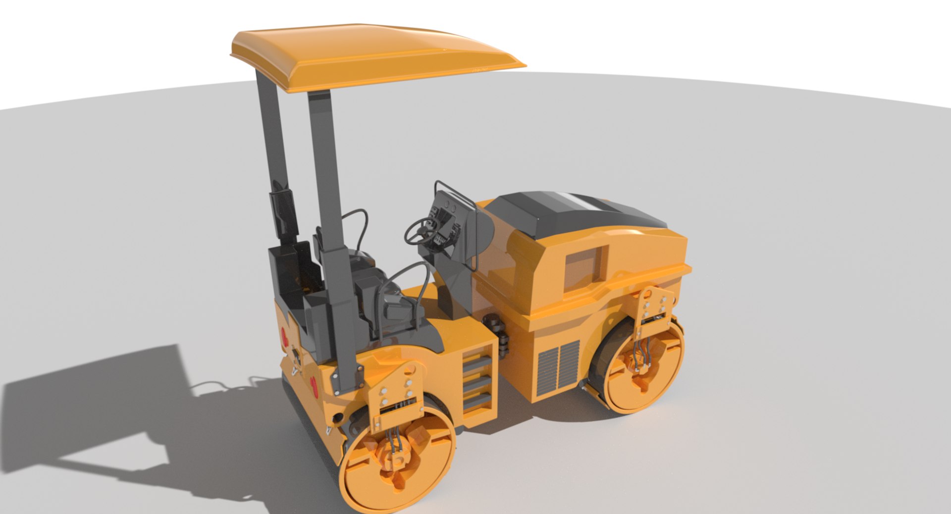 3d Model Of Road Roller Compactor Vehicle